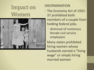 Social impact of the great depression and new deal | PPTX