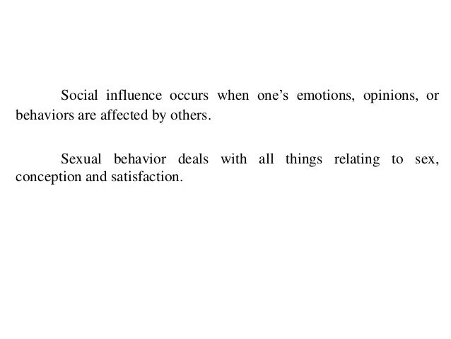 Social Influence On Sexual Behavior