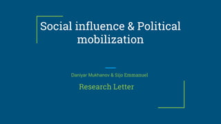 Social influence and political mobilization | PPTX