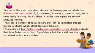 Social Influences On Second Language Learning ( Applied Linguistics) | PPTX