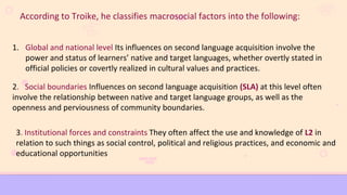 Social Influences On Second Language Learning ( Applied Linguistics) | PPTX