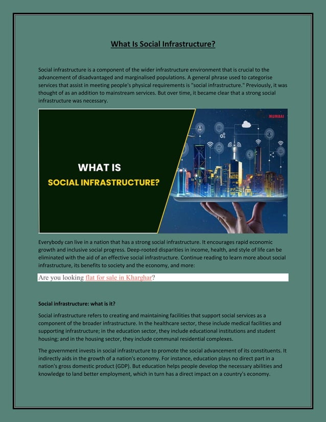 What Is Social Infrastructure? | PDF