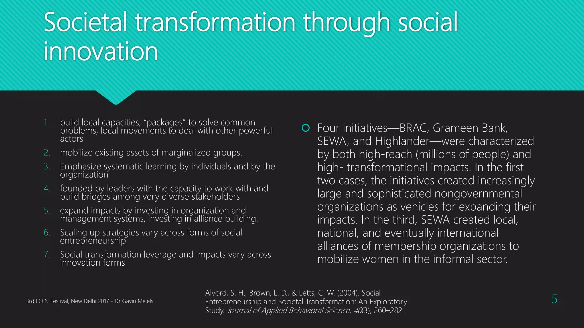 Social innovation for sustainable livelihoods | PPTX
