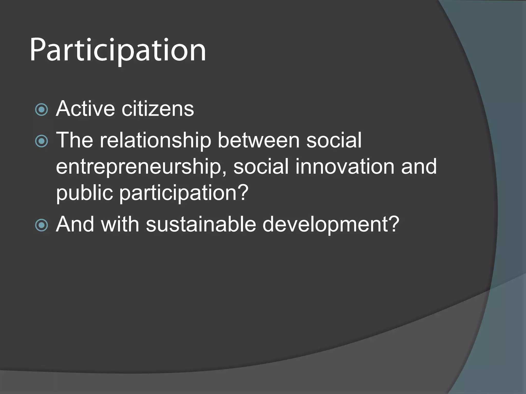 Social Innovation and public participation | PPTX