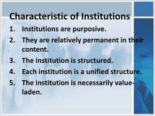 Social institutions.... | PPT