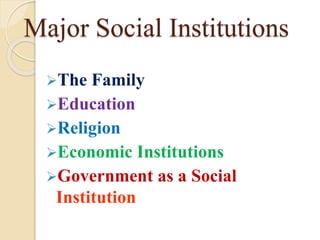Social institution (social dimension) | PPTX