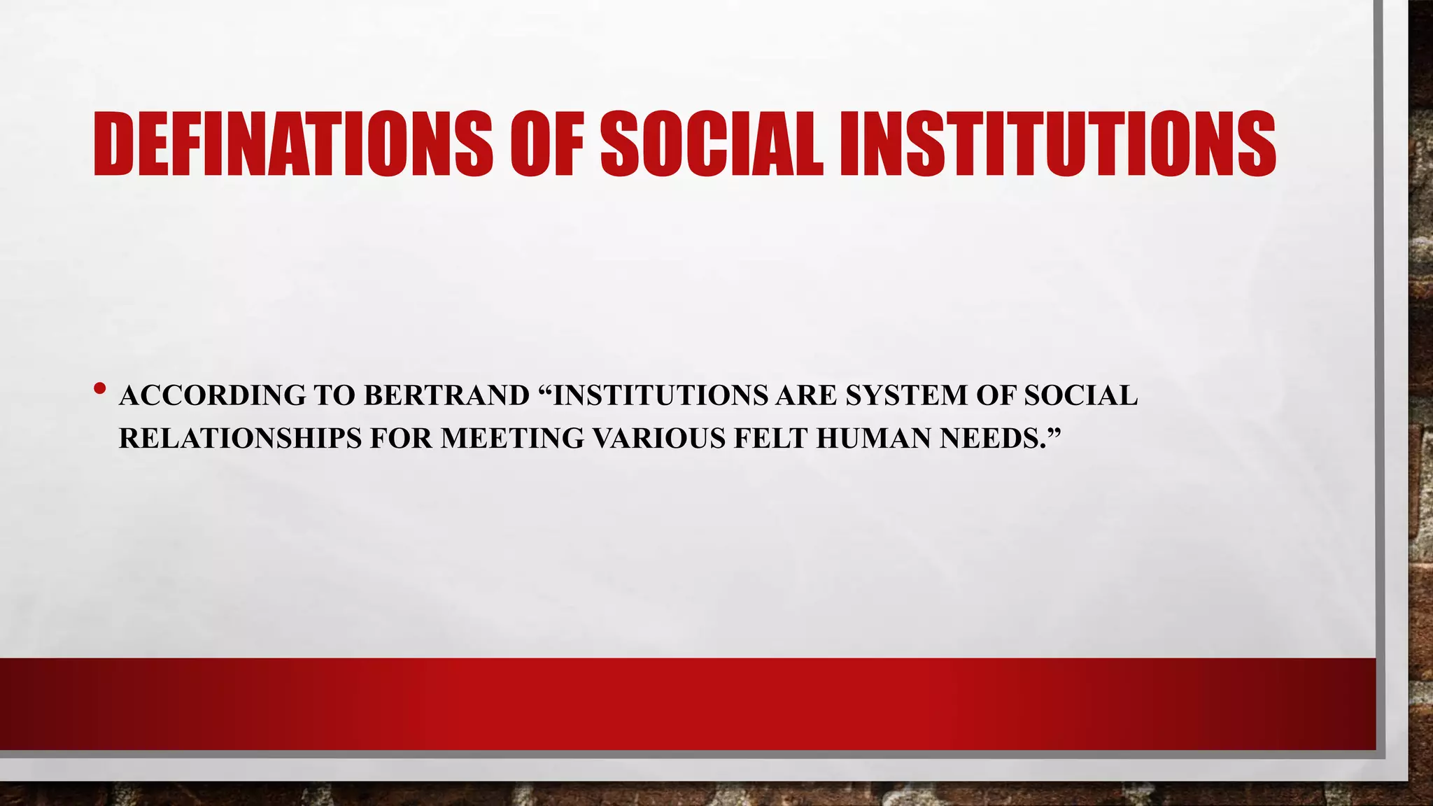 Social institutions ppt | PPT