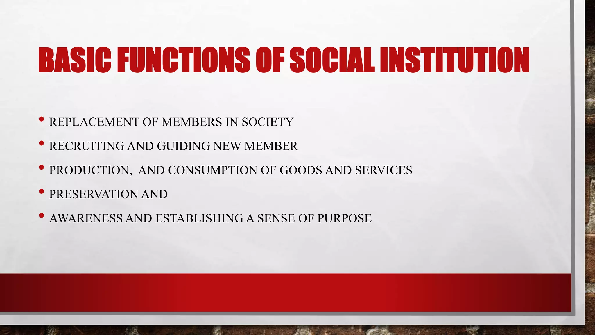 Social institutions ppt | PPTX