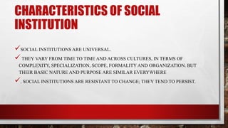 Social institutions ppt | PPTX