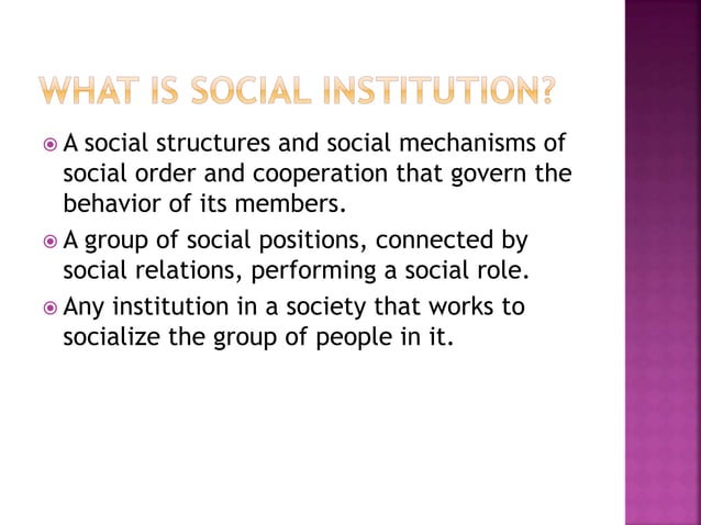 Sociology: Social Institution | PPTX
