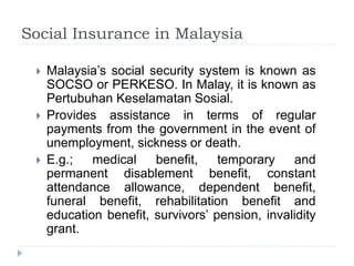 Social Security in Malaysia | PPTX