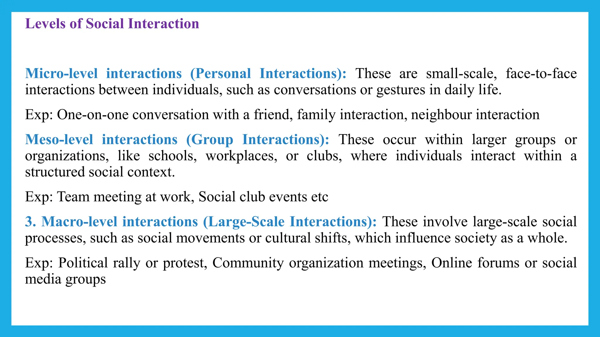social Interaction. levels of Social interaction pdf | PPT