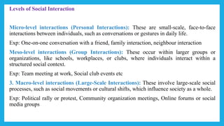 social Interaction. levels of Social interaction pdf | PPT