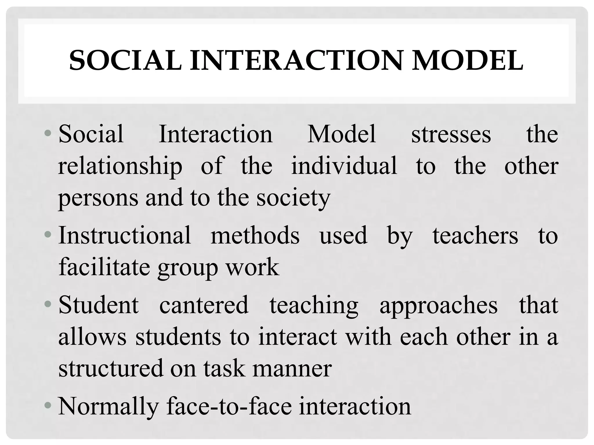 Social interaction model | PPTX