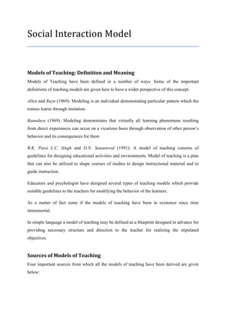 Social interaction models | PDF