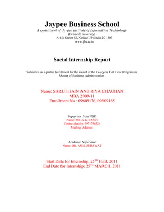 Social internship final by jbs student | DOC