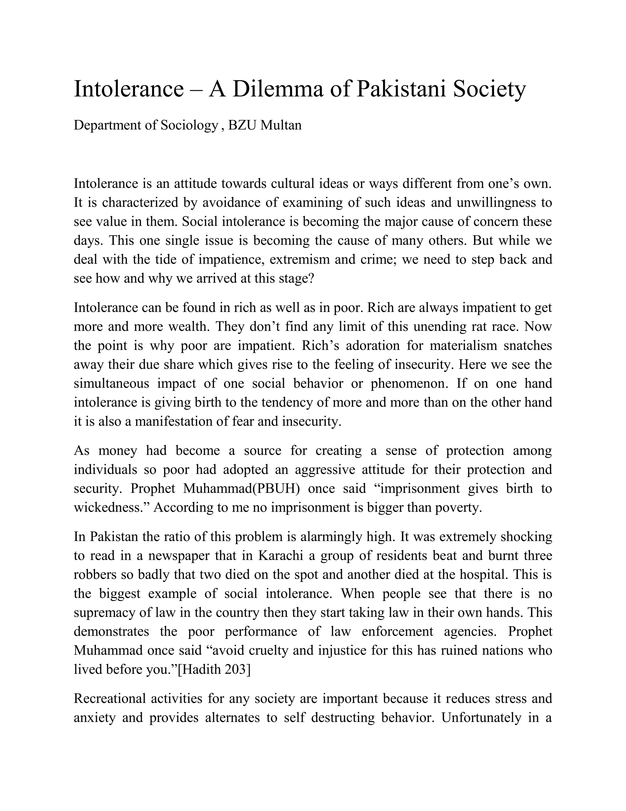 Social intolerance | DOCX