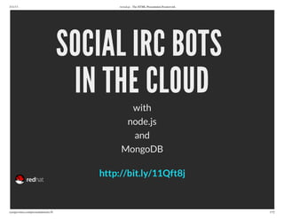 Building Social IDC Bots with Node.js and MongoDB | PPT
