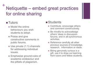 Socialisation for online courses | PPTX