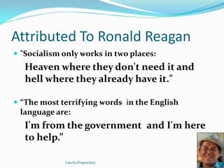 Socialism and Ronald Reagan | PDF | Government Support and Welfare ...