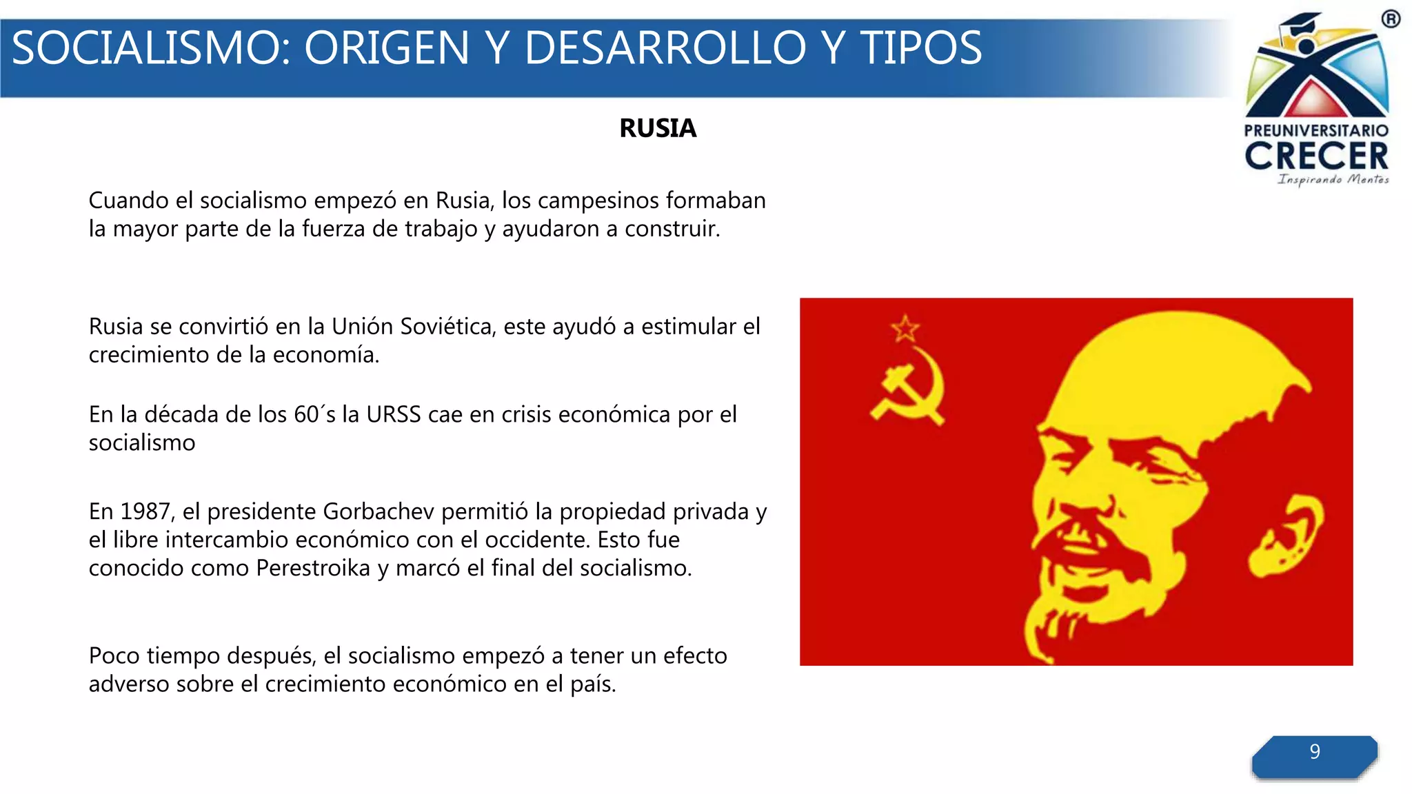 Socialismo origen y desarrollo y tipos | PPT