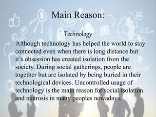 Social Isolation and Neurosis | PPTX