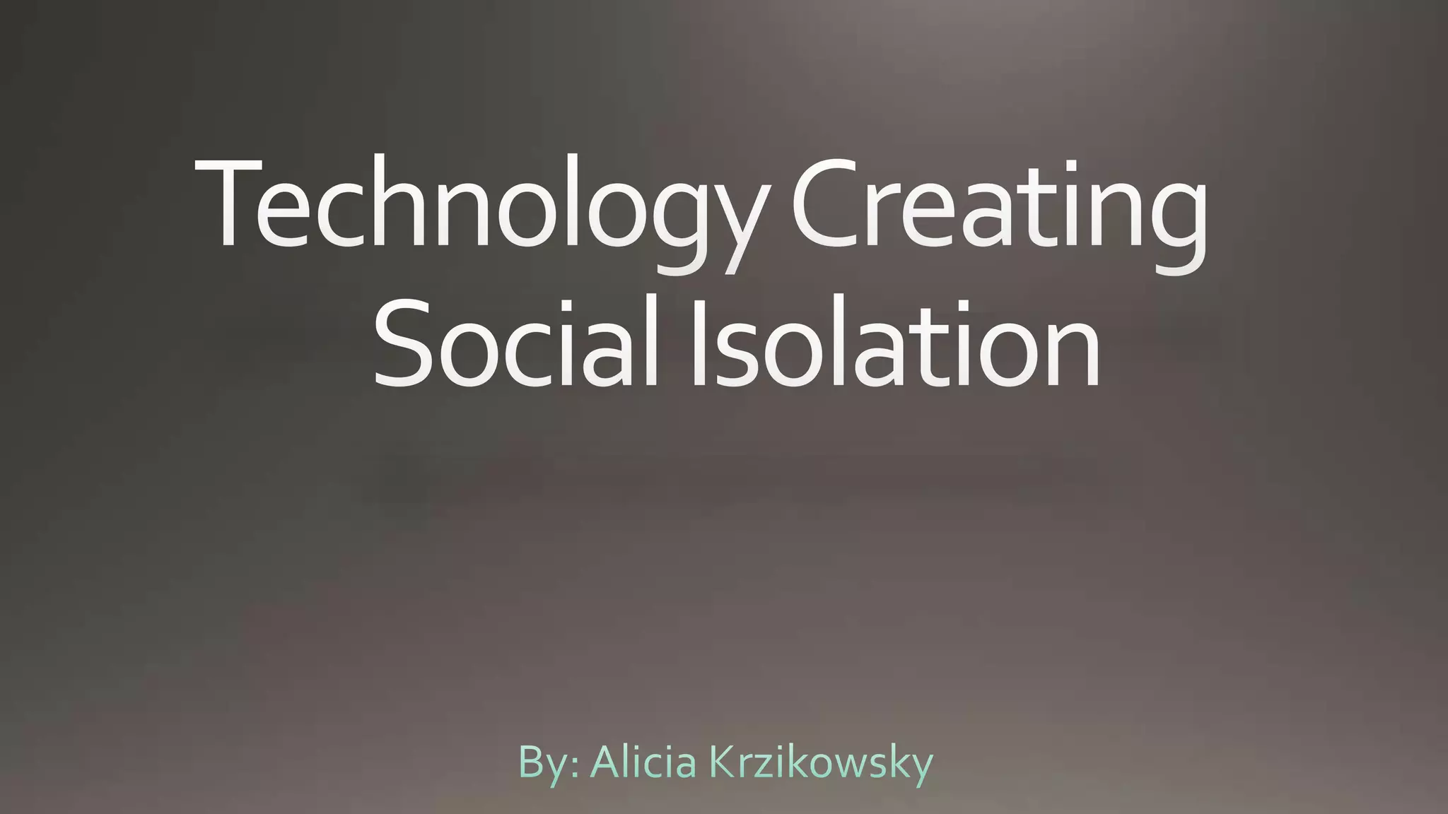 Social isolation | PPTX