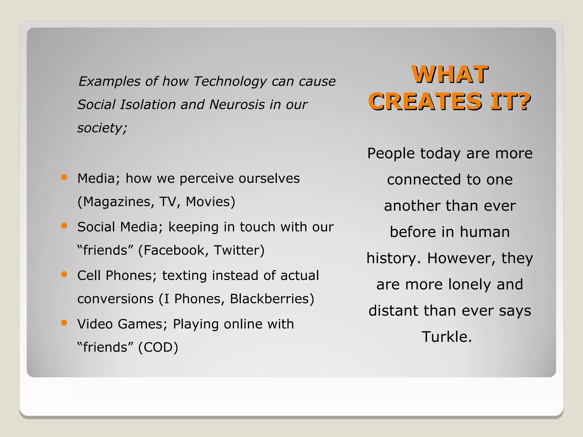 Social Isolation & Neurosis | PPT | Social Networking | Internet