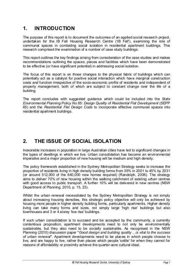 Social isolation pilot project