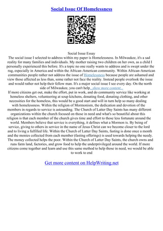 Social Issue Essay Topics | PDF