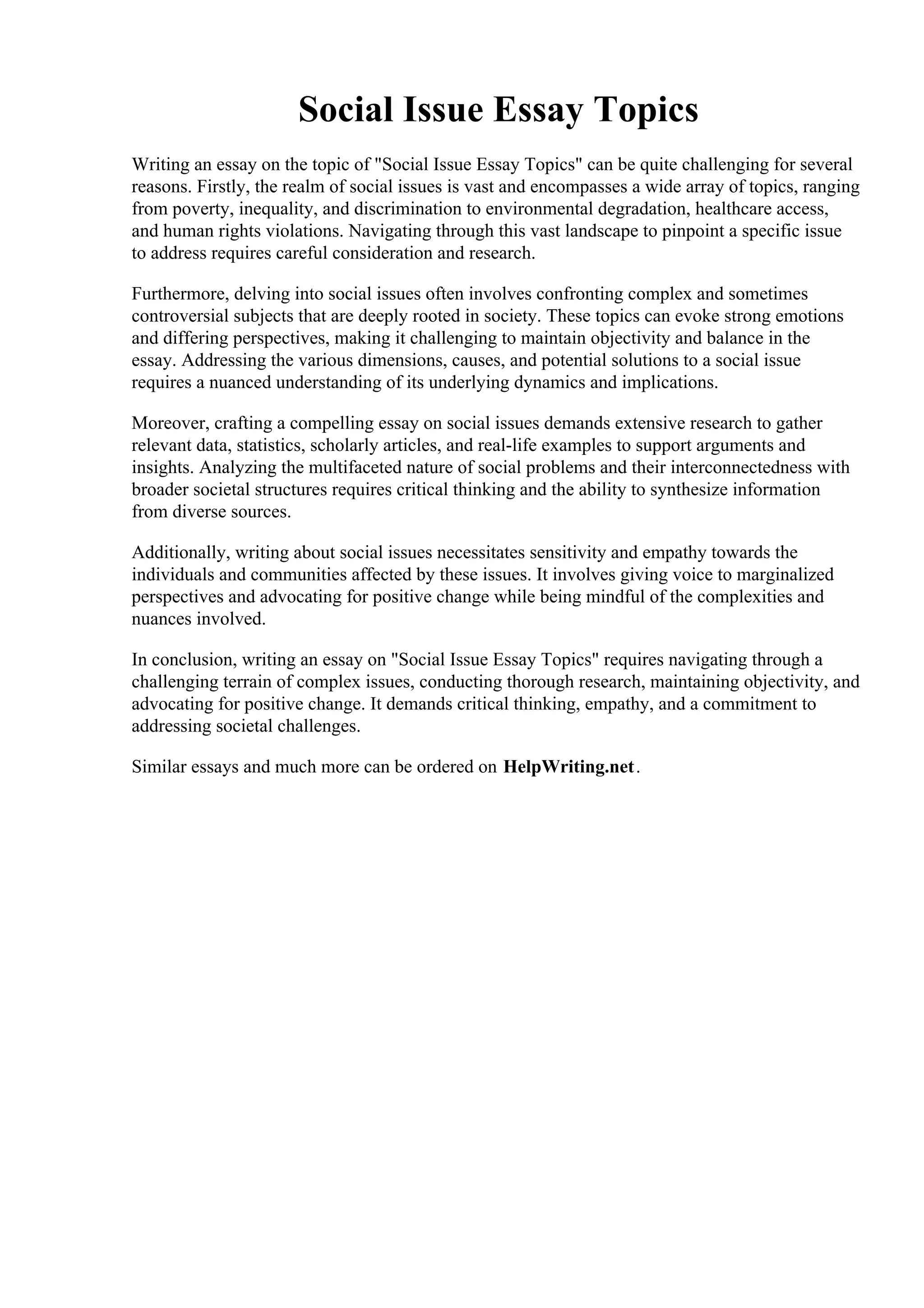 Social Issue Essay Topics.pdf