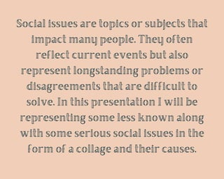 Social Issues with Causes- | PDF