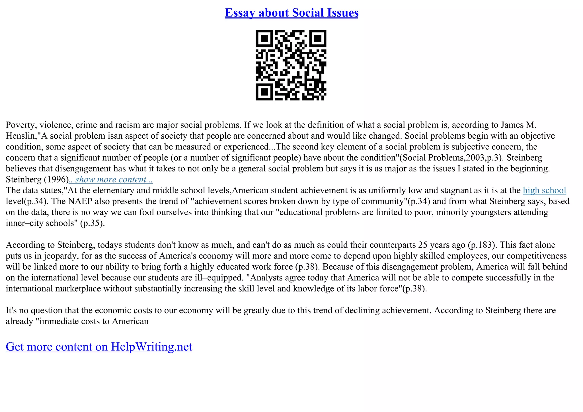 Social Issues Essay | PPT