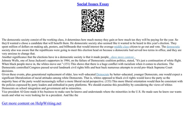 Social Issues Essay | PPT