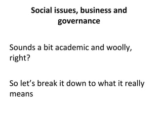 Social issues in business presentation | PDF