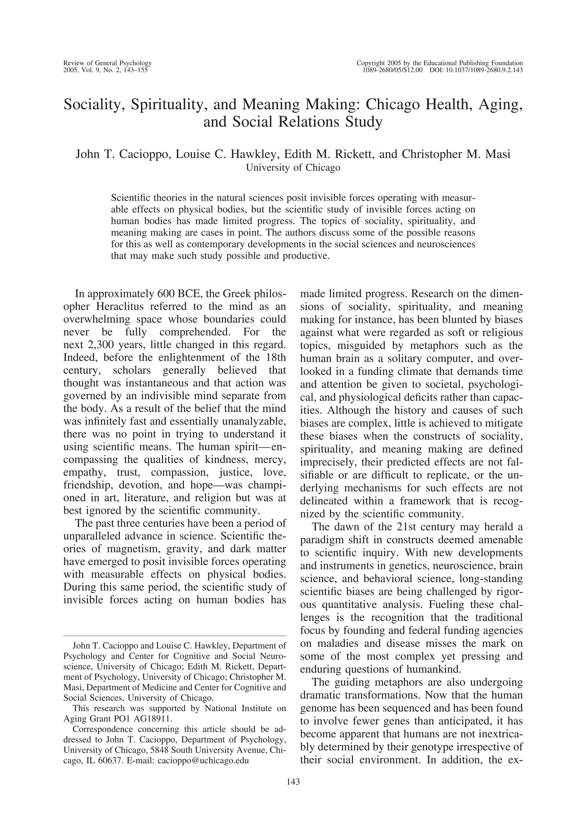 Sociality,spirituality, and meaning making | PDF