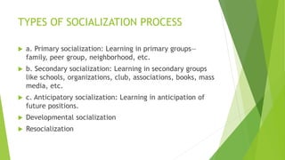Socialization in sociology ppt by Dr. Mumux | PPTX