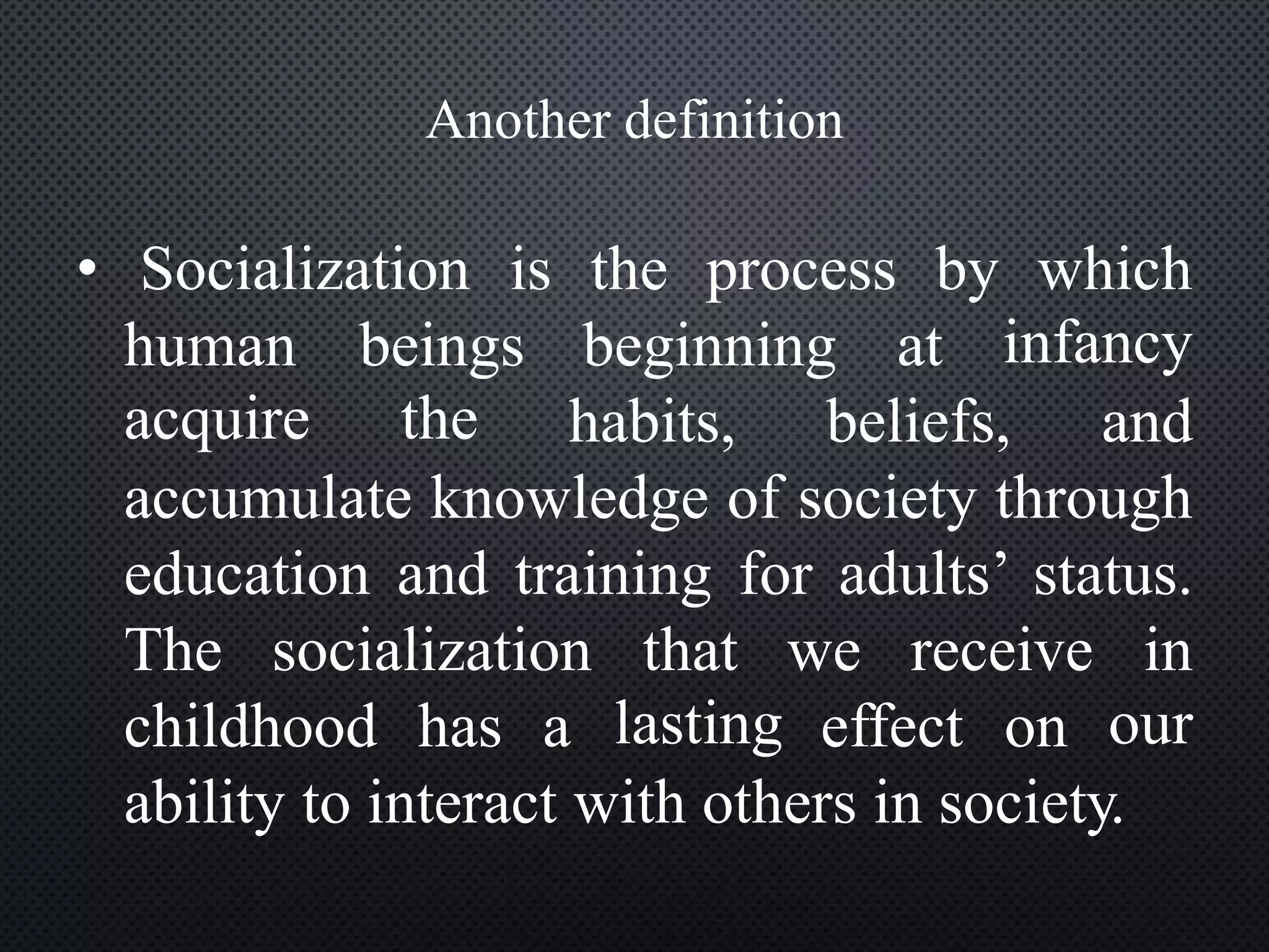 Socialization and its agents | PPTX