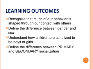 AQA GCSE Sociology - Socialization | PPT