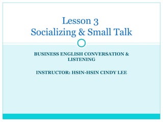 Socializing in business | PPT