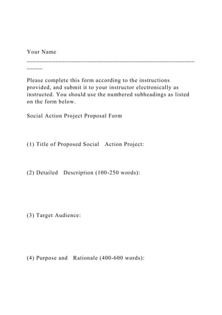 Social Justice Action Project ProposalPurpose This assign.docx