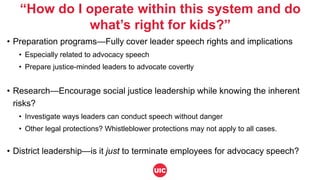 Social Justice Leader Speech and the Courts | PPTX