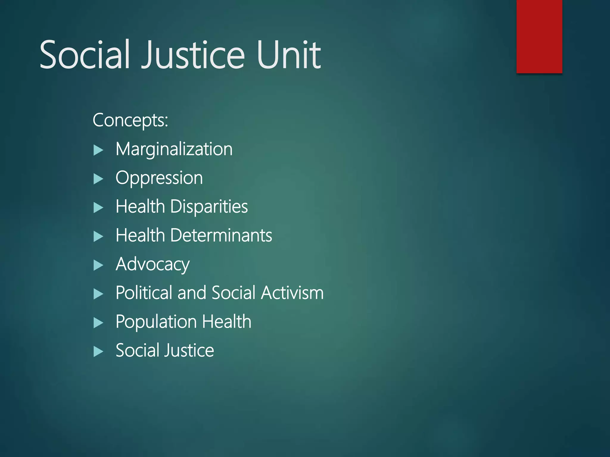 Social justice CNUR 100 | PPTX | Children\'s Health | Healthy Living