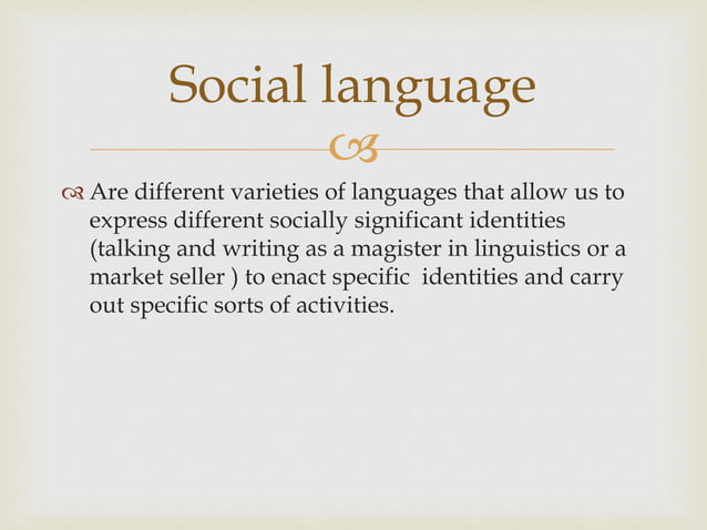 Social language, conversation and intertextuality | PPTX