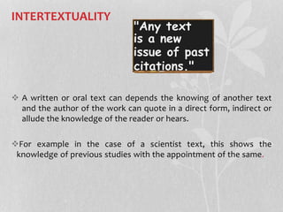 Social language, conversations and interxtuality | PPTX