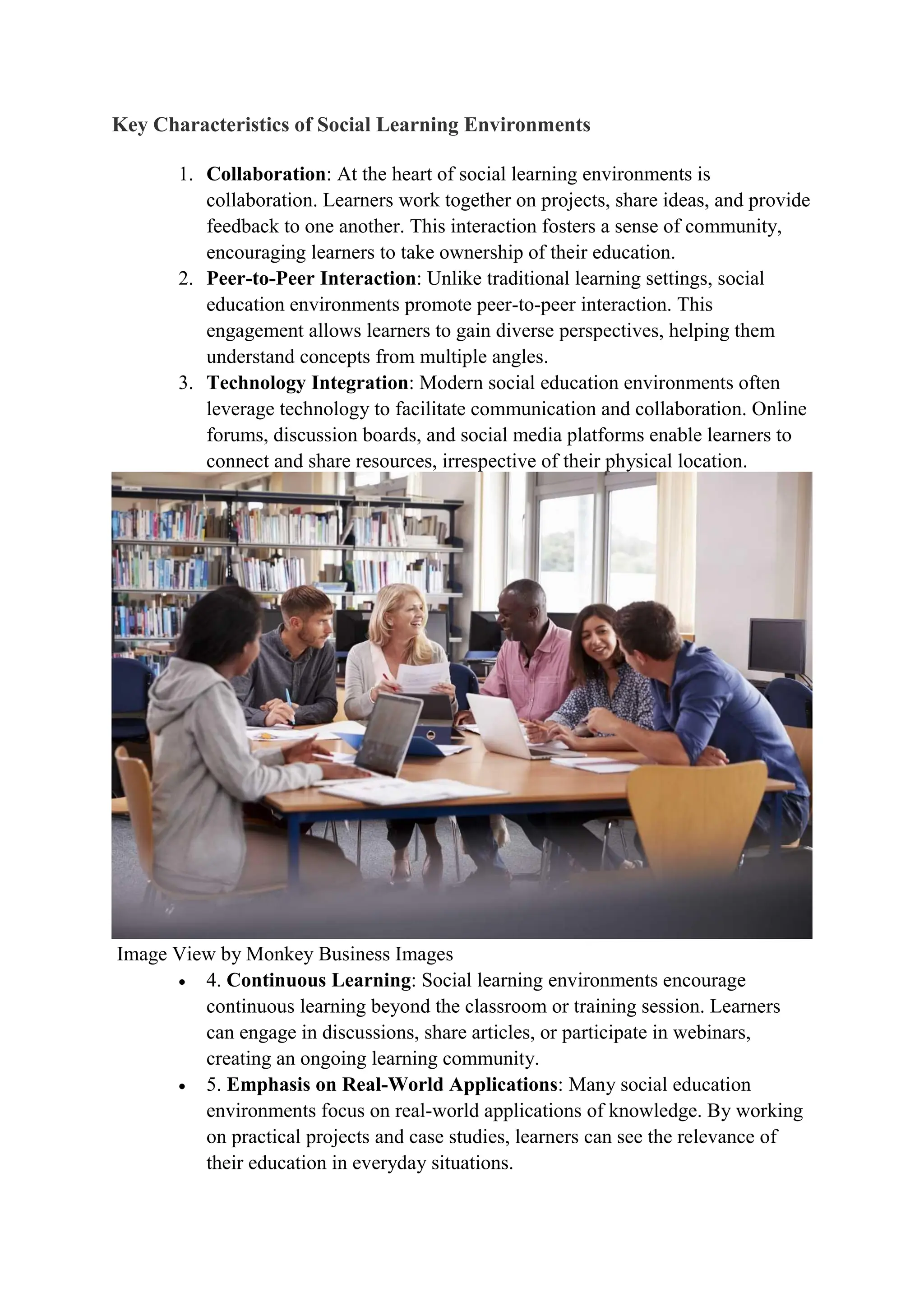 5 Benefits of Social Learning Environments | Visionary CIOs | PDF