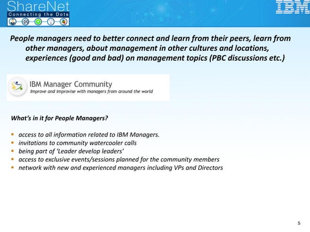 Social learning for IBM people managers using community | PPT