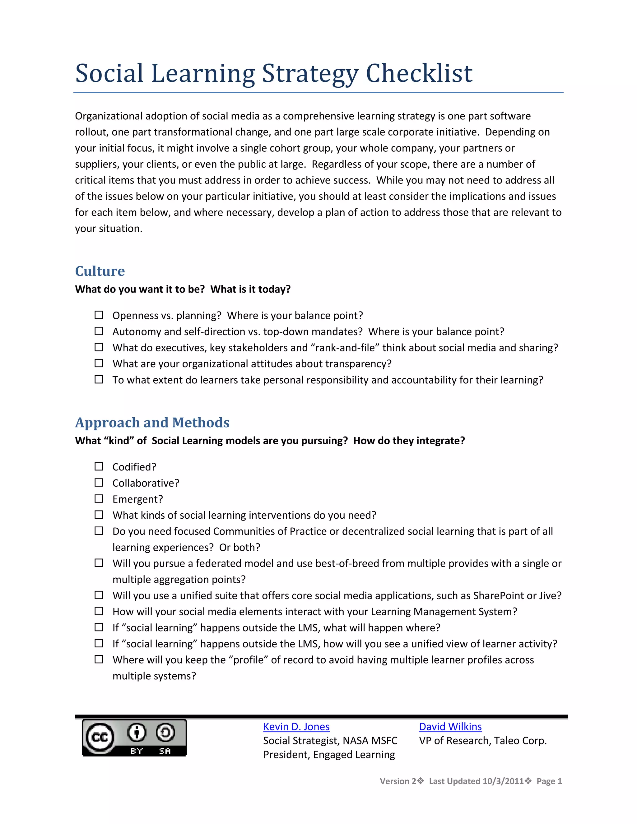 Social learning strategy checklist | DOCX