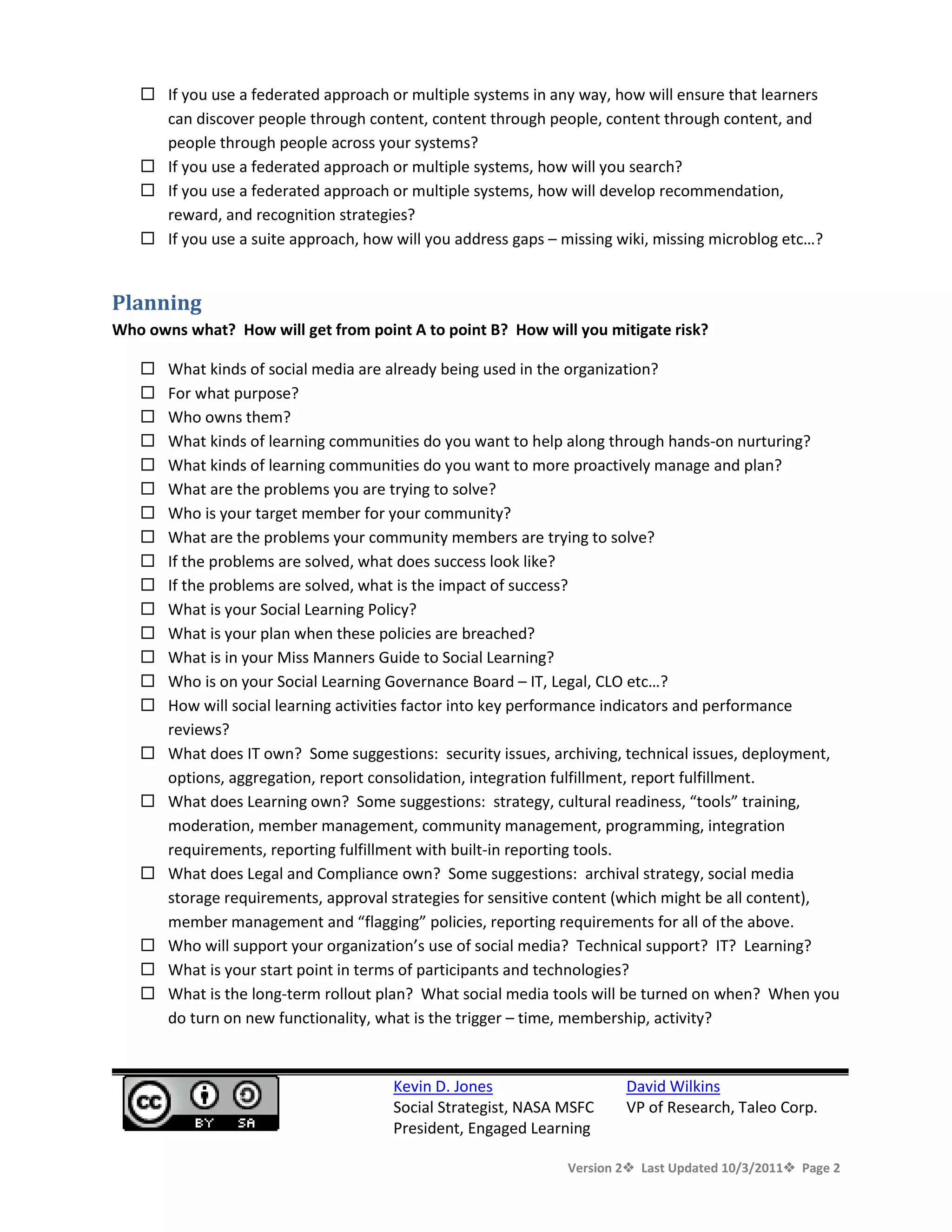 Social learning strategy checklist | DOCX