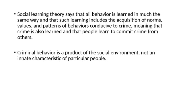 Social Learning Theories.ppt used in criminology | PPTX